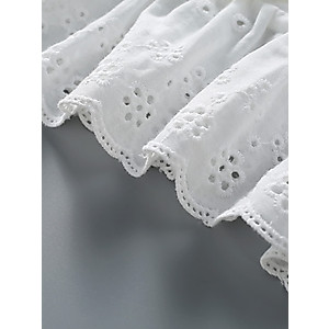 WDIRARA Toddler Girl's 2 Piece Outfit Bow Front Ruffle Hem Cami Top Top and Split Pants Set White 90