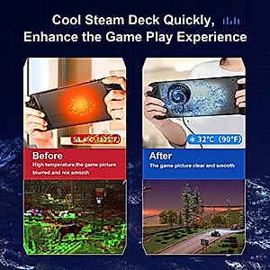 DEVASO Steam Deck Fan, Semiconductor Cooler for Steam Deck with 7-Blade Fan and RGB Colourful Light, 3 Seconds Fast Cooling Magnetic Fan Cooler for Steam Deck OLED, PlayStation Portal, ASUS ROG Ally