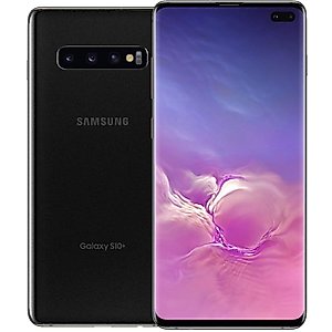 SAMSUNG Galaxy S10+ Plus (128GB, 8GB) 6.4" AMOLED, Snapdragon 855, IP68 Water Resistant, 4G LTE (Fully Unlocked US Model for T-Mobile, AT&T, Verizon, Global) G975U1 (Wireless Charger Bundle, Black)