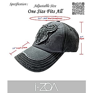 iZOA Caps and Hats for Men and Women Bulls Embroidery Casual Fashion Adjustable Unisex Baseball Caps Hats