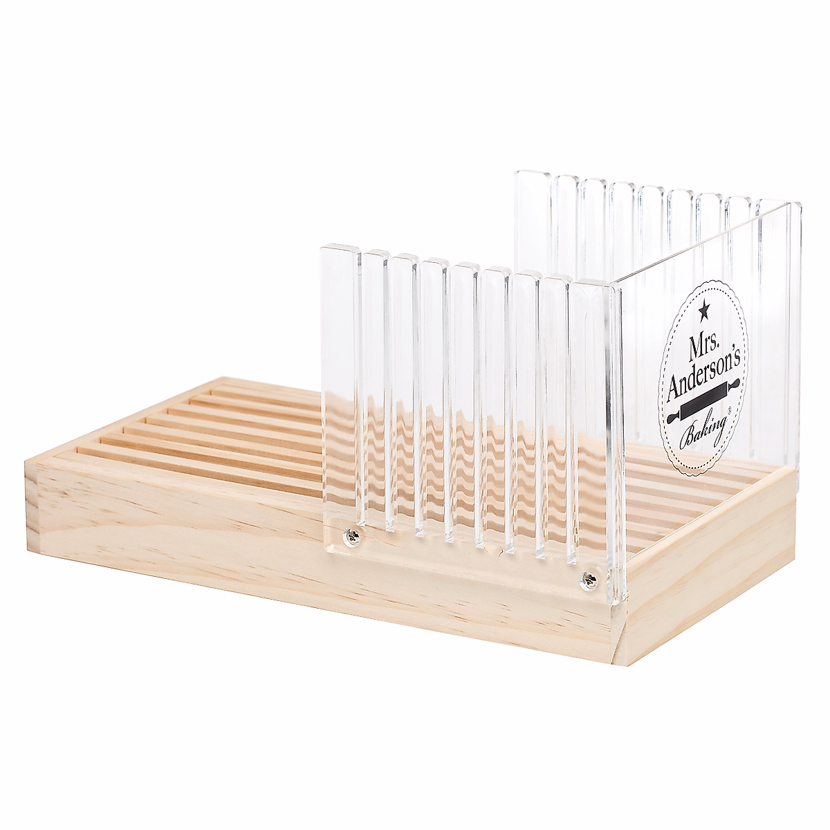 Mrs. Anderson's Baking Bread Cutter Slicing Guide with Crumb Catcher, 12.5-Inches x, Brown