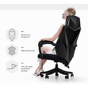 BZLSFHZ Home Reclining Office Chair Capacity Ergonomic Computer Mesh Recliner Executive Swivel Office Desk Chair Lumbar Support (Color : OneColor)