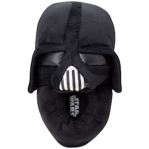 Disney Mandalorian Boys' Star Wars Slippers - 3D Baby Yoda Plush Fuzzy Slippers - Darth Vader Slippers for Boys (Shoe Size 11-5), Size 11-12, Darth Vader