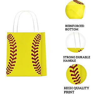 18 Pcs Softball Party Favors Gift Bags - Softball Goodie Bags Favors for Kids Adult Team - Softball Theme Birthday Party decoration bags - Supplies Paper Bag with Handle - Softball Paper Bags.