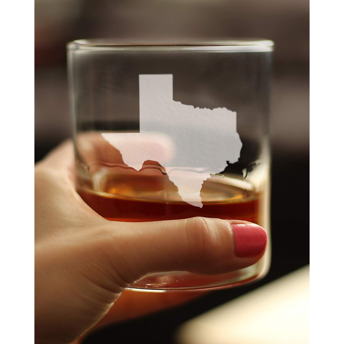 Texas State Outline - Whiskey Rocks Glass - State Themed Drinking Decor and Gifts for Texan Women & Men - 10.25 Ounce