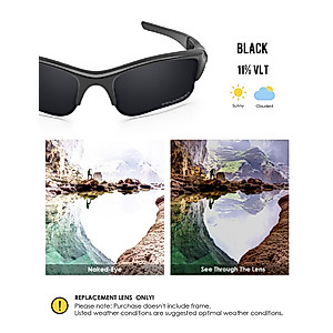 BLAZERBUCK Anti-salt Polarized Replacement Lenses & Sock Kit for Oakley Flak Jacket XLJ OO9009 - Black