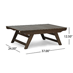 Christopher Knight Home Kailee Outdoor Wooden Coffee Table, Gray Finish