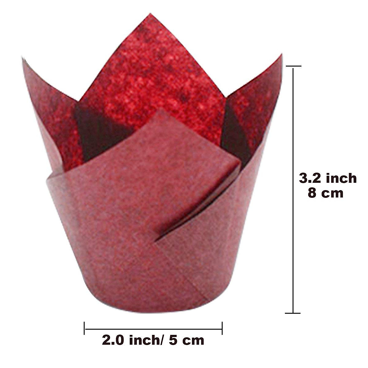 Aunifun 180 Pieces of Tulip Baking Paper Cups Cupcake Muffin Liners Pans Wrappers in 3 Colors, White, Natural, Brown