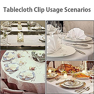 CROWATTS Tablecloth Clip Picnic Table Clip-Plastic Tablecloth Clip, Used for Restaurant Party Wedding Graduation Ceremony and Outdoor Picnic Tablecloth Fixing (8 Pack)