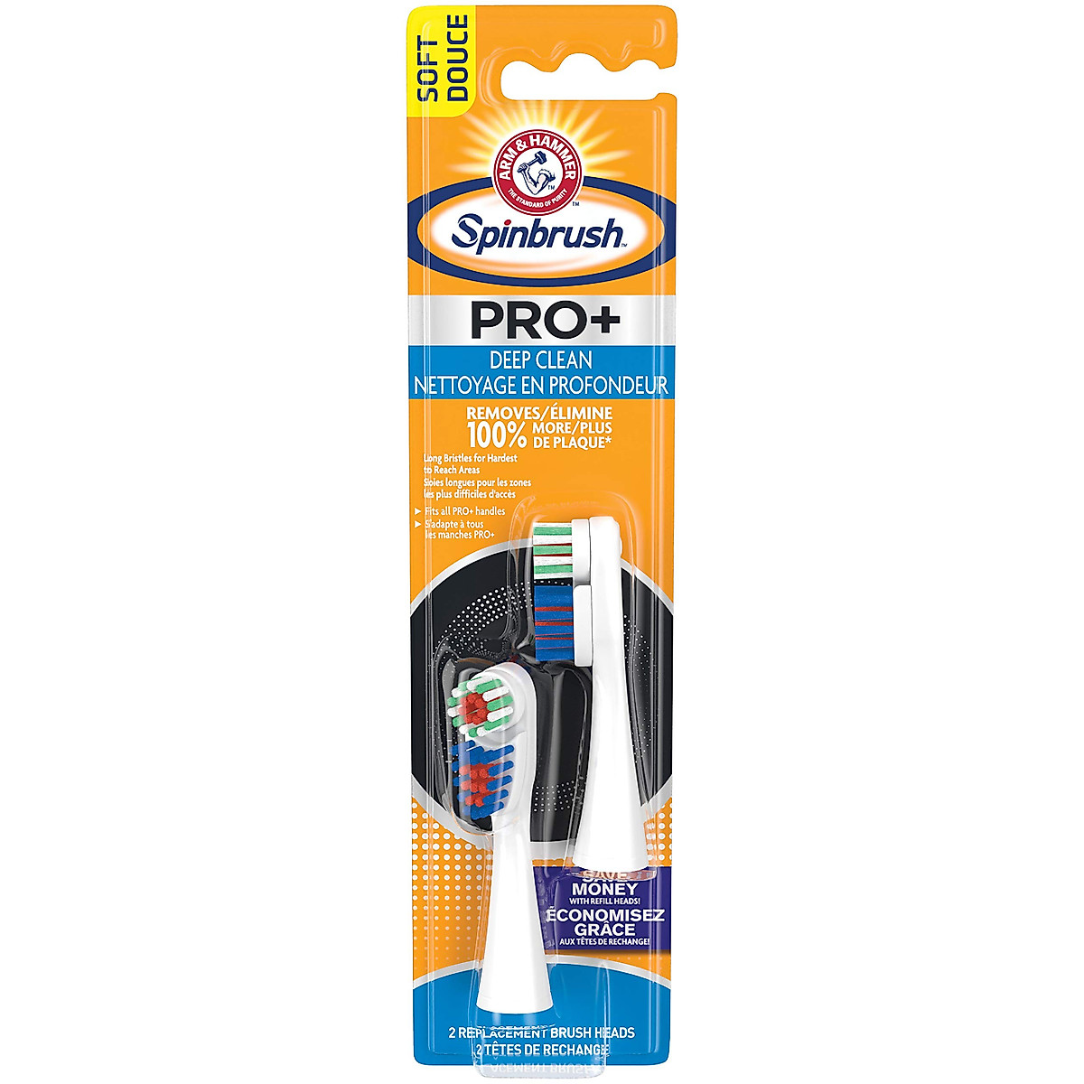 ARM & HAMMER Spinbrush Truly Radiant Deep Clean Replacement Brush Heads Soft