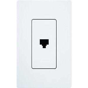 Lutron CA-PJ-WH Claro Telephone Jack, White
