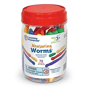 Learning Resources Measuring Worms - 72 Pieces, Ages 3+ Toddler Learning Toys, Counters for Kids
