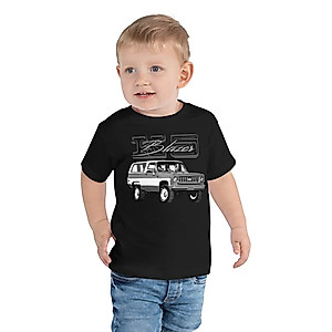1974 Chevy K5 Blazer Truck Toddler Short Sleeve Tee Black