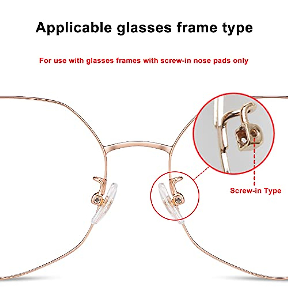 Mr.ZzjOOj Eyeglasses Nose Pads, Upgraded Soft Silicone Air Chamber Eyeglass Nose Pads, 6 Pairs of Screw-in 15mm Glasses Nose Pad Set with Screws and Micro Screwdriver