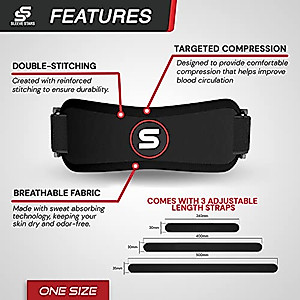 Sleeve Stars Patella Strap Osgood Schlatter Knee Brace for Kids, Youth, Women & Men w/ 3 Lengths, Swedish Brand Patella Tendon Knee Strap for Support, Arthritis, Tendonitis, Knee Support Band (Black)