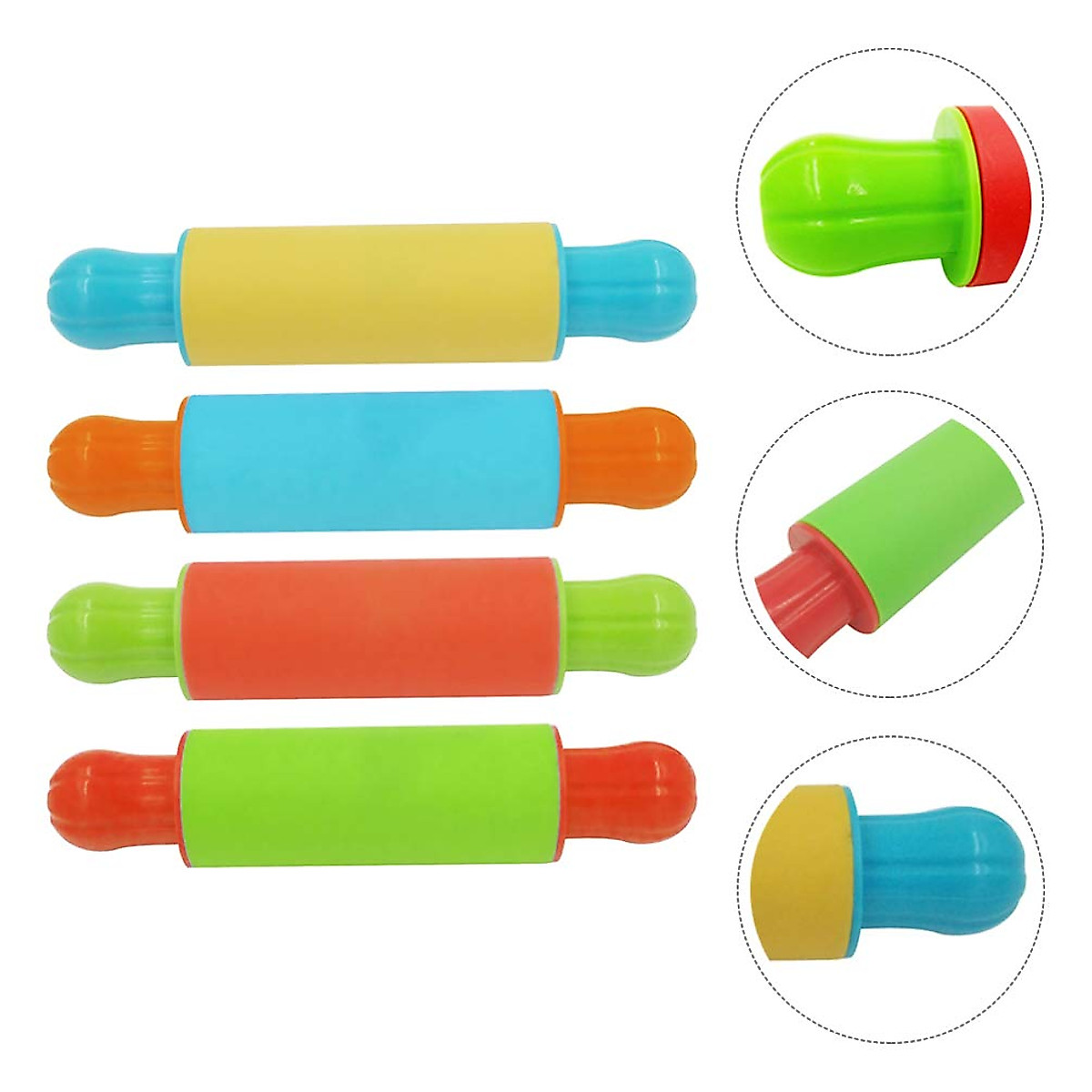 4pcs Clay Rolling Pin Soft Clay Plasticine Dough Modelling Roller Sticks Children Clay and Dough Playing Tools Kids Playdough Kit