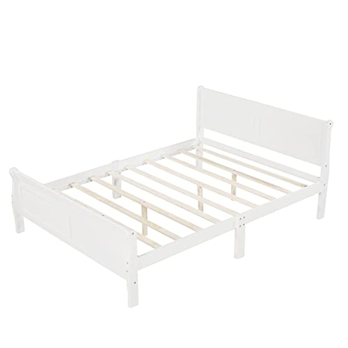Harper & Bright Designs Full Bed Frame with Headboard and Footboard, Full Size Platform Bed, Wood Kids Full Size Bed Frame for Boys, Girls,No Box Spring Needed,White