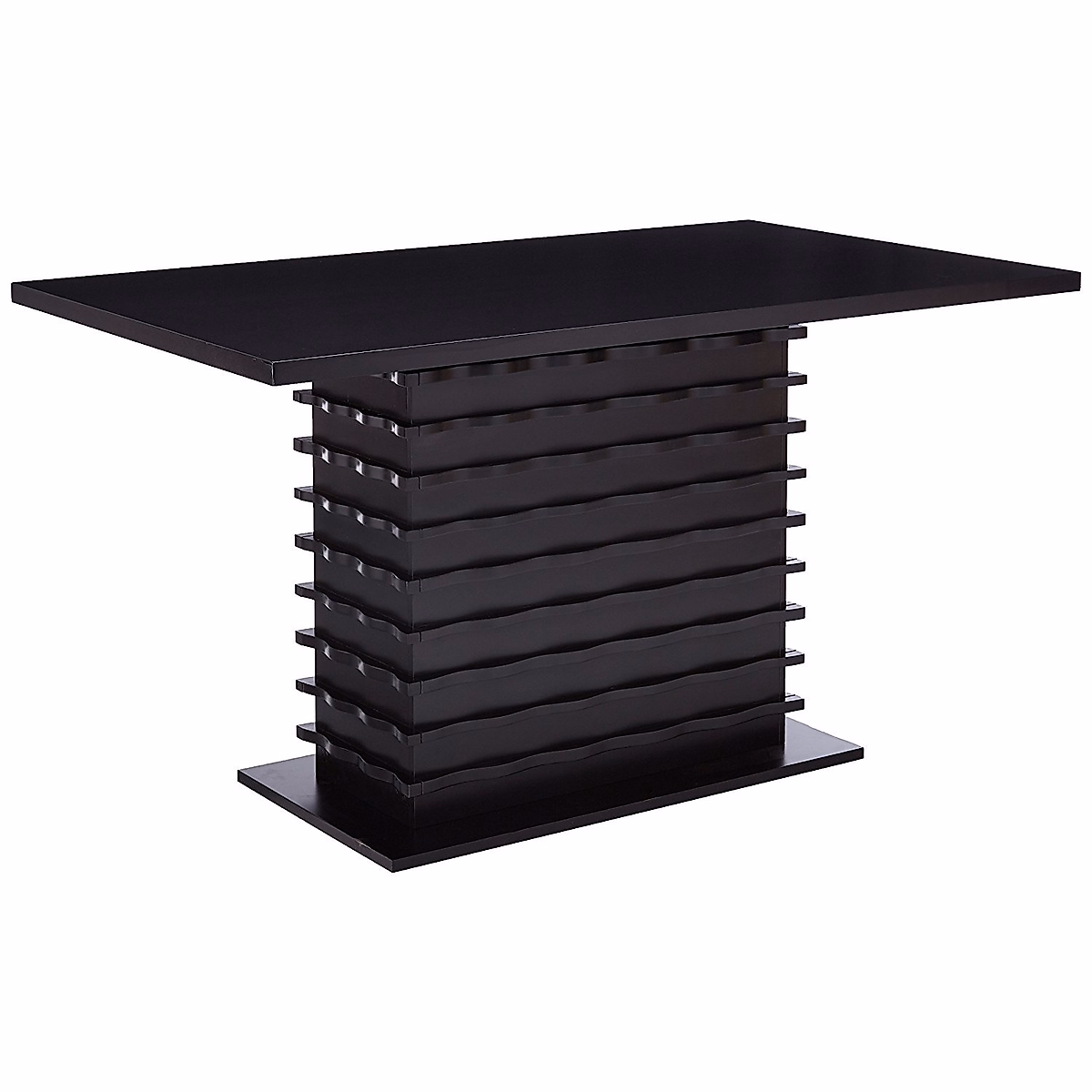 KB Designs - Wood Pedestal Kitchen and Dining Room Table, Black