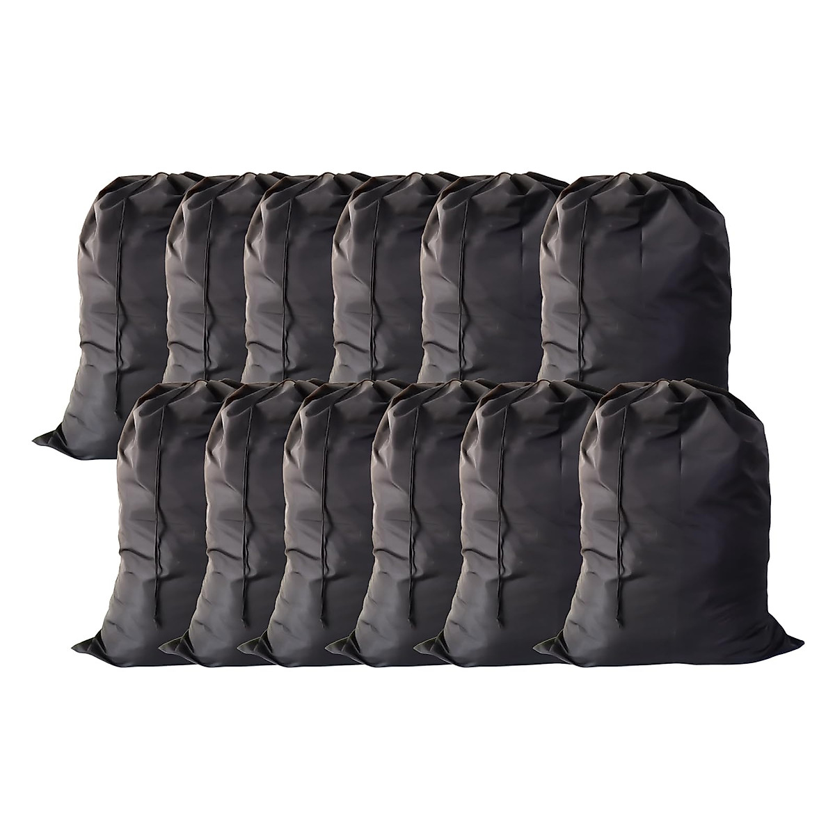 YETHAN Extra Large Laundry Bag 12 Pack, Travel Laundry Bags with Drawstring Closure, 30"x40", for college, dorm and apartment dwellers (12PCS Black)