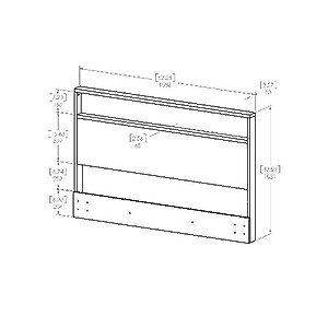 South Shore Holland Headboard with Shelf, Full/Queen 54/60-Inch, Gray Oak