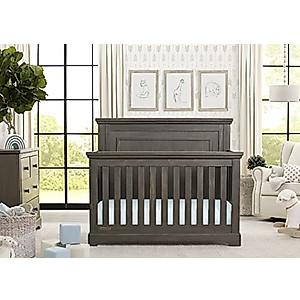Simmons Kids SlumberTime Paloma 4-in-1 Convertible Baby Crib - Greenguard Gold Certified, Rustic Grey