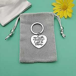 To My Sister Keychain Gift Sister Gift from Sister Friendship Gifts for Girl Her Best Friend Gift Birthday Keyring for Big Sister Little Sister Graduation Gift from Brother Christmas Jewelry
