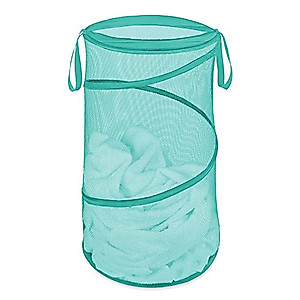 Whitmor Collapsible Laundry Hamper-Ast Pgray TURQ Blk