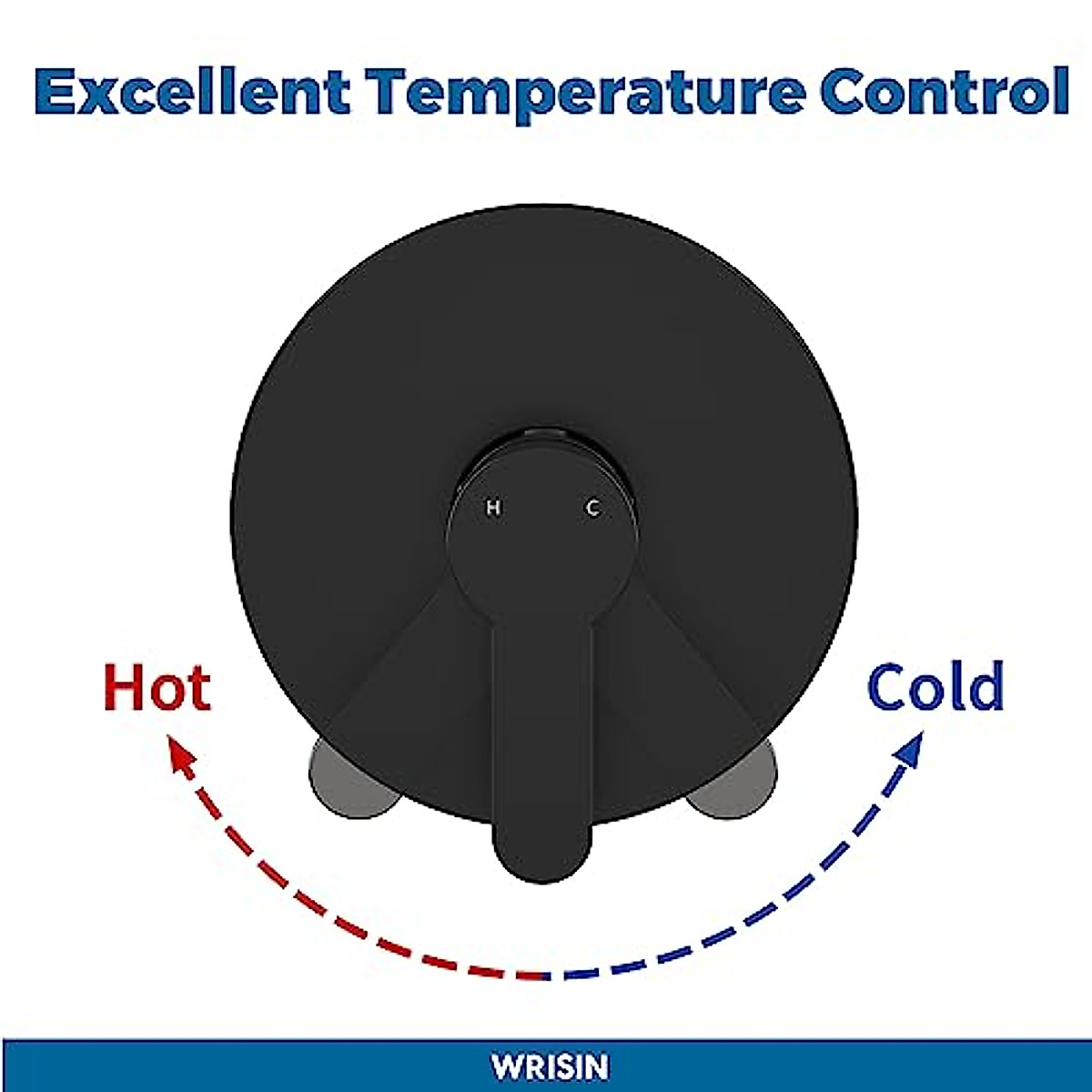 WRISIN Black Shower Faucet Set with Tub Spout, Black Shower Head and Handle Set, Matte Black Shower Fixtures with 6 Inch High-Pressure Rain Shower Head