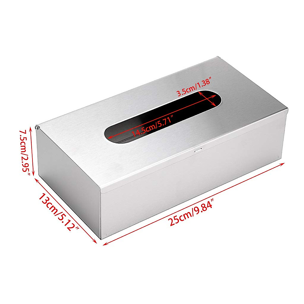 Sumnacon Rectangular Tissue Box Cover - Stylish Stainless Steel Paper Facial Cover, Modern Metal Tissue Box Holder for Bedroom/Bathroom/Vanity/Countertop/Dresser/Night Stand/Office/Car, Brushed Nickel