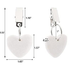ZEAYEA 12 Pieces Tablecloth Weights, Table Cover Weights Tablecloth Pendant for Indoor Outdoor, White Heart Shape Stone Table Weight Hanger with Metal Clips for Picnic Family Dinner Table Decoration