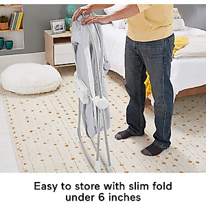 Fisher-Price Baby Bedside Sleeper Soothing View Projection Bassinet with Lights Music Sounds and Vibrations, Fawning Leaves