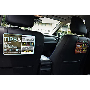 Tips - Five star Accessories rider-share sign for Driver |sign Rideshare 5 stars tips taxi sign driver Rating Appreciated Ride-share Driver Signs- Large 9x6 (Pack of 2)
