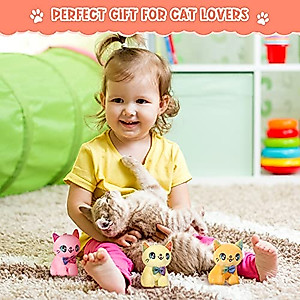 Chalyna 12 Pcs Cute Stuffed Animal Toy 4 Inch Mini Plush Mermaid Tiger Turtle Puppy Pig Alpaca Cat Ornaments Stuffed Doll Keychain Handbag Pendant for Birthday Party Favors DIY Home Decor(Cat Style)