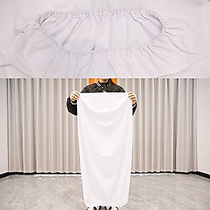 KONPON White Cylinder Cover,Plinth Cover with Elastic Band,Solid Color Polyester Cylinder Cover,Wedding Baby Shower Birthday Cake Table Props D36H75