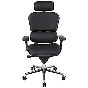 Ergohuman Ergonomic Executive Leather Chair, Black