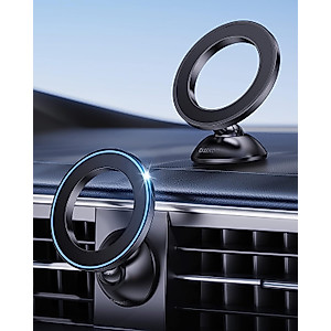 CASEKOO Car Phone Holder, Innovative Magkoo Magnetic Car Mount Smaller Simpler and More Convenient, Compatible with Magsafe 360° Rotatable Fits All Phones & Cases