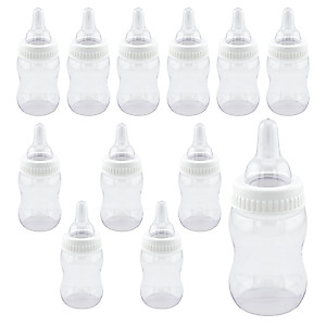 Homeford Mini Nursing Bottle Baby Bottle Baby Shower Favors, 4-inch, 12-Count, White