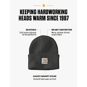 Carhartt Men's Knit Cuffed Beanie, Black, One Size
