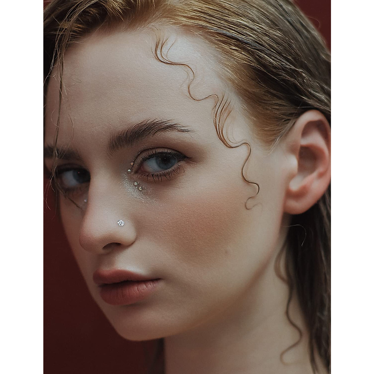 Kridzisw 20g Threadless Push in Nose Rings Stud Piercing Jewelry for Women Stainless Surgical Steel Flat Back Straight Silver Pushin Nostril Nose Lip Labret Ring Bar Pin Bone Piercing Jewelry Men 7mm