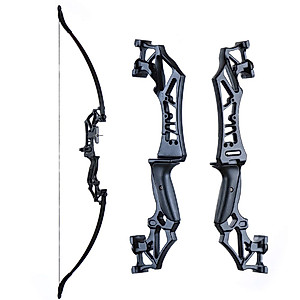 TOPARCHERY Archery Takedown Recurve Bow Hunting Long Bow Alloy Riser for Outdoor Shooting Training- Right Hand - Draw Weight 30lbs 40lbs - with Arrow Sight, Arrow Brush