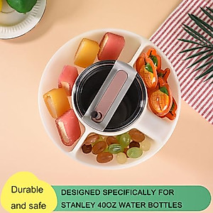 JIERUYI Snack Bowl for Stanley 40oz Tumbler with Handle Compatible with Stanley (Pink)