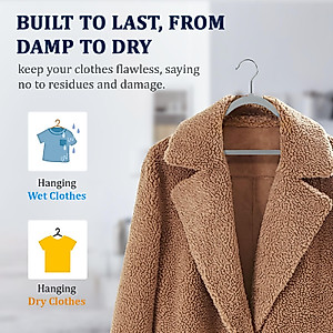 Plastic Hangers 30 Pack Rubber Coated Hangers, Non-Slip and Durable Hangers with Rubber Covering, Space Saving Keeping Closet Organized, Gray