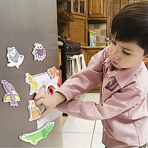 Refrigerator Magnets for Kids 64 PCS Animals Magnets Toys -Dinosaurs Insect Ocean Sea Animal Magnets - Foam Animal -Fridge Magnets for Toddlers Educational Toy for Preschool Learning