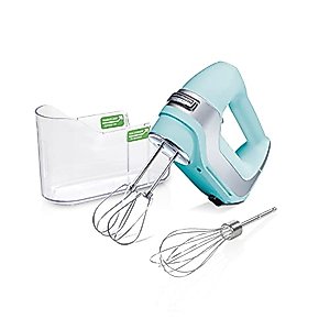 Hamilton Beach Professional 5-Speed Electric Hand Mixer with Snap-On Storage Case, QuickBurst, Stainless Steel Twisted Wire Beaters and Whisk, Mint (62658)