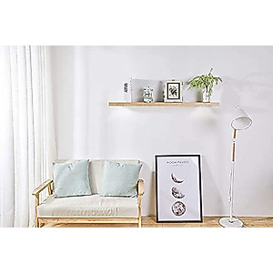Kiera Grace kieragrace Stockholm Aberg Floating Shelf w/LED Light – Oak, 48", Matte Finish Wall Organization