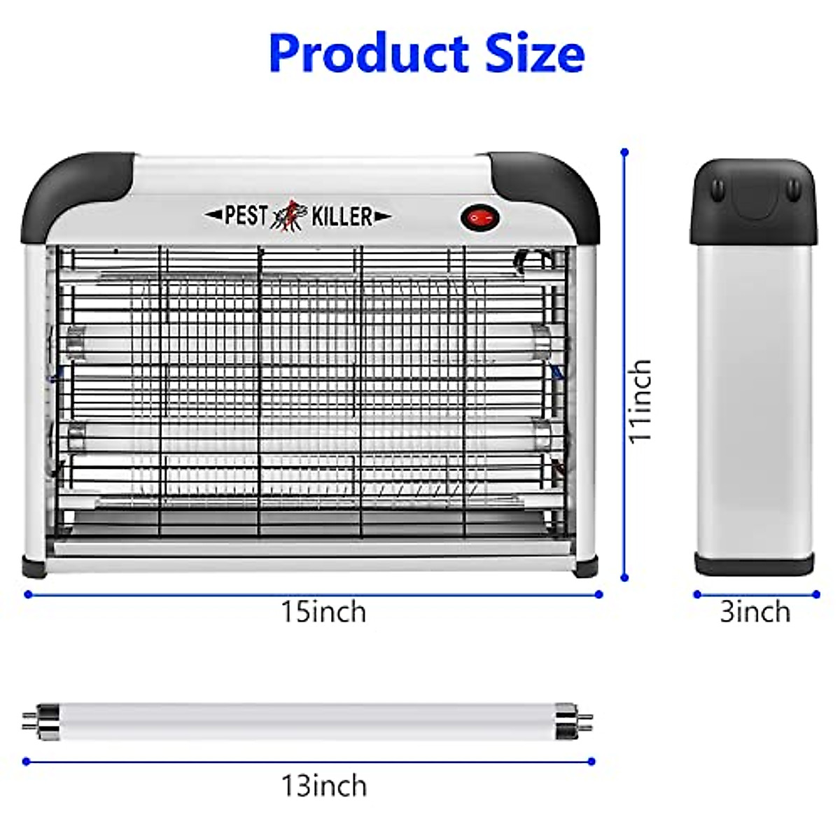 Indoor Bug Zapper, Electric Mosquito Zapper Plug-in, Powerful 20W 2800V Fly Insect Killer Repellent Lamp, Home Pest Control Bug Catcher Eliminator Shocker for Gnat Fruit Fly Moth with Replacement Bulb