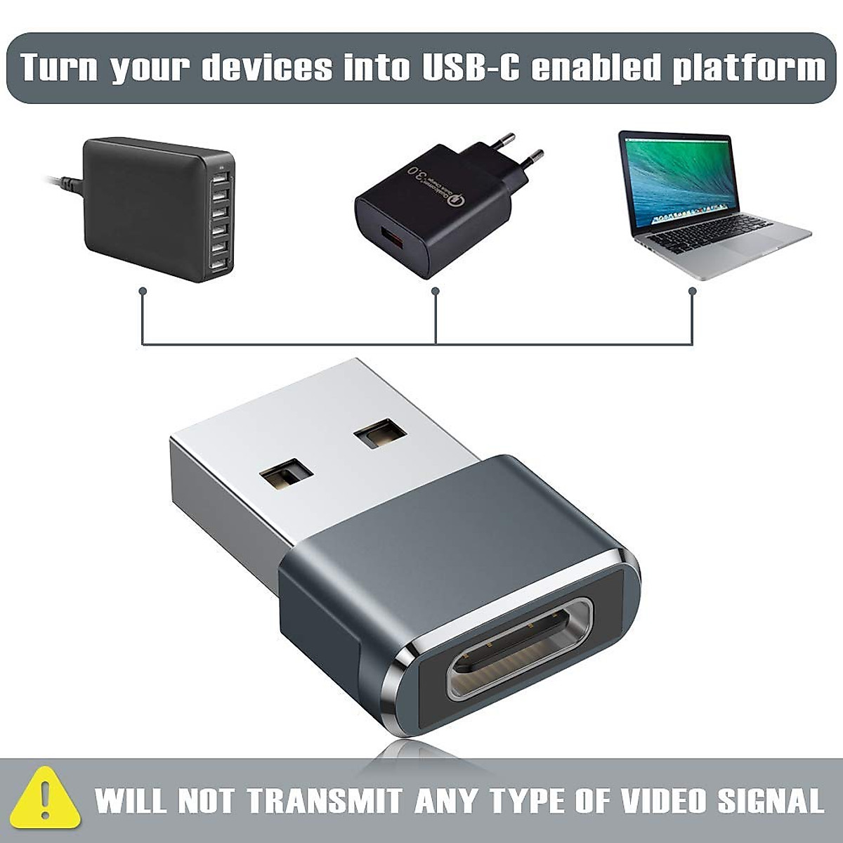 Basesailor USB C Female to A Male Adapter, Compatible with iPhone 11, 12 Mini, Pro Max, iPad Air 4, Samsung Galaxy Note 20, 21 Plus, Ultra (2 Adapters)