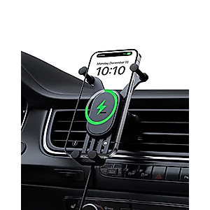 Wireless Car Charger, Baseus 15W Fast Charging Phone Mount for Car Vent, Car Phone Holder with Enlarged Charging Coil for iPhone 14 13 12 11 10 8 Pro Max Xs, Samsung Galaxy S&Note Series Google LG etc
