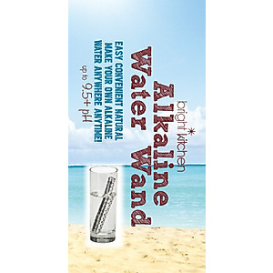 Bright Kitchen 2 Pack Alkaline Water Stick Wand Naturally Raise pH 9.5 Adds Tourmaline, Maifan, Muyu, Far Infrared Stone Reduces ORP Reusable Portable Make Your Own Mineral Water Makes 100 gallons
