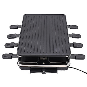 CUBELLIN Raclette Grill 1300W Electric Grill Indoor Non-Stick Raclette Table Grill with 8 Baking Trays 446°F Temperature Adjustable Tabletop Grill Indoor Serve Grill for Barbecues, Parties